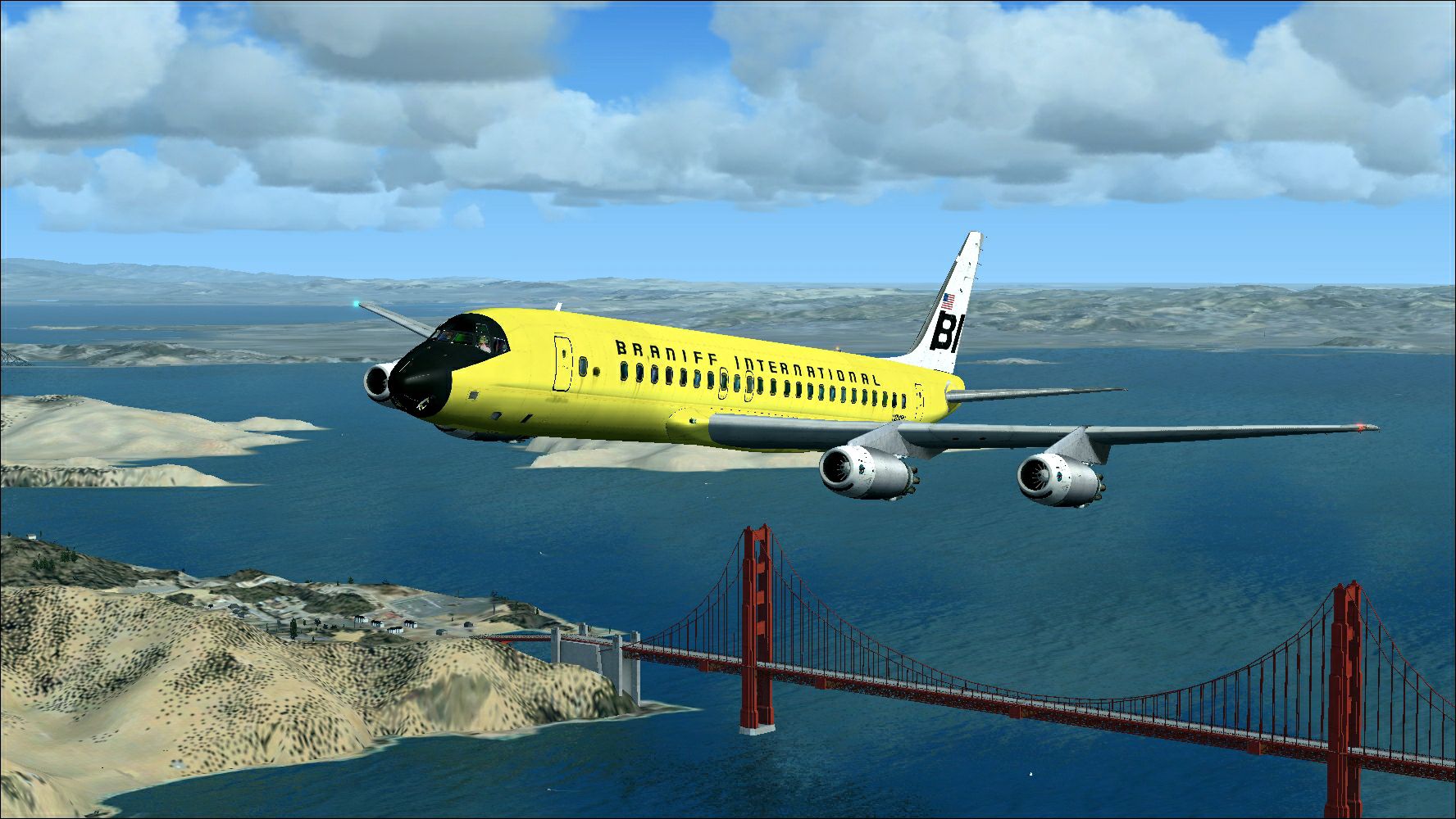 Braniff International Douglas DC 8 Yellow Jellybean For FSX