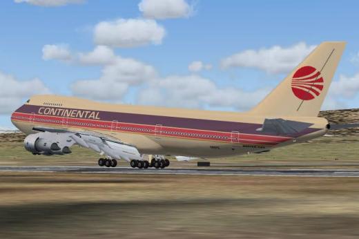 Continental Airlines 747 Texture Pack for FSX