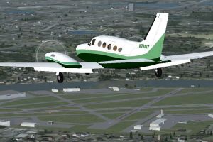 Green/White Cessna 414 Chancellor for FSX