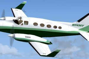 Green/White Cessna 414 Chancellor for FSX