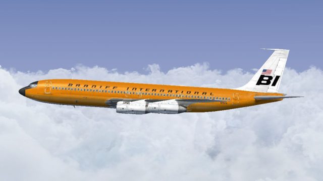 Braniff Orange Jellybean Boeing 707 for FSX