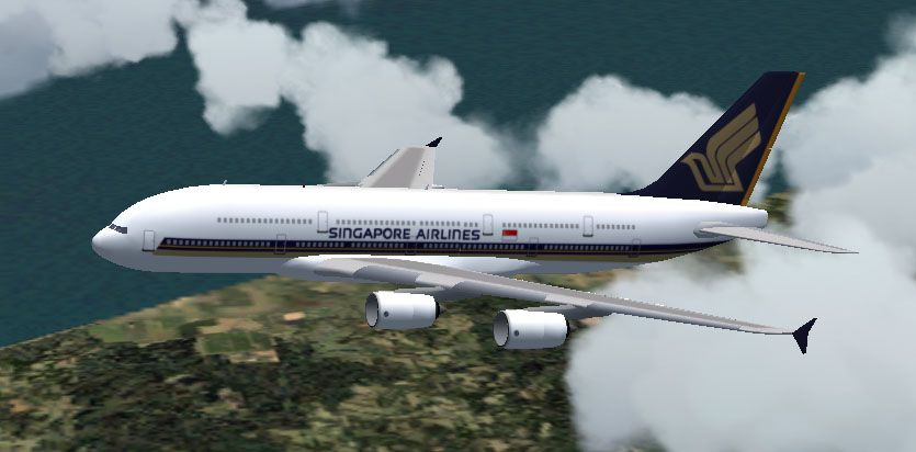 Singapore Airlines Airbus A380 Textures for FS2004