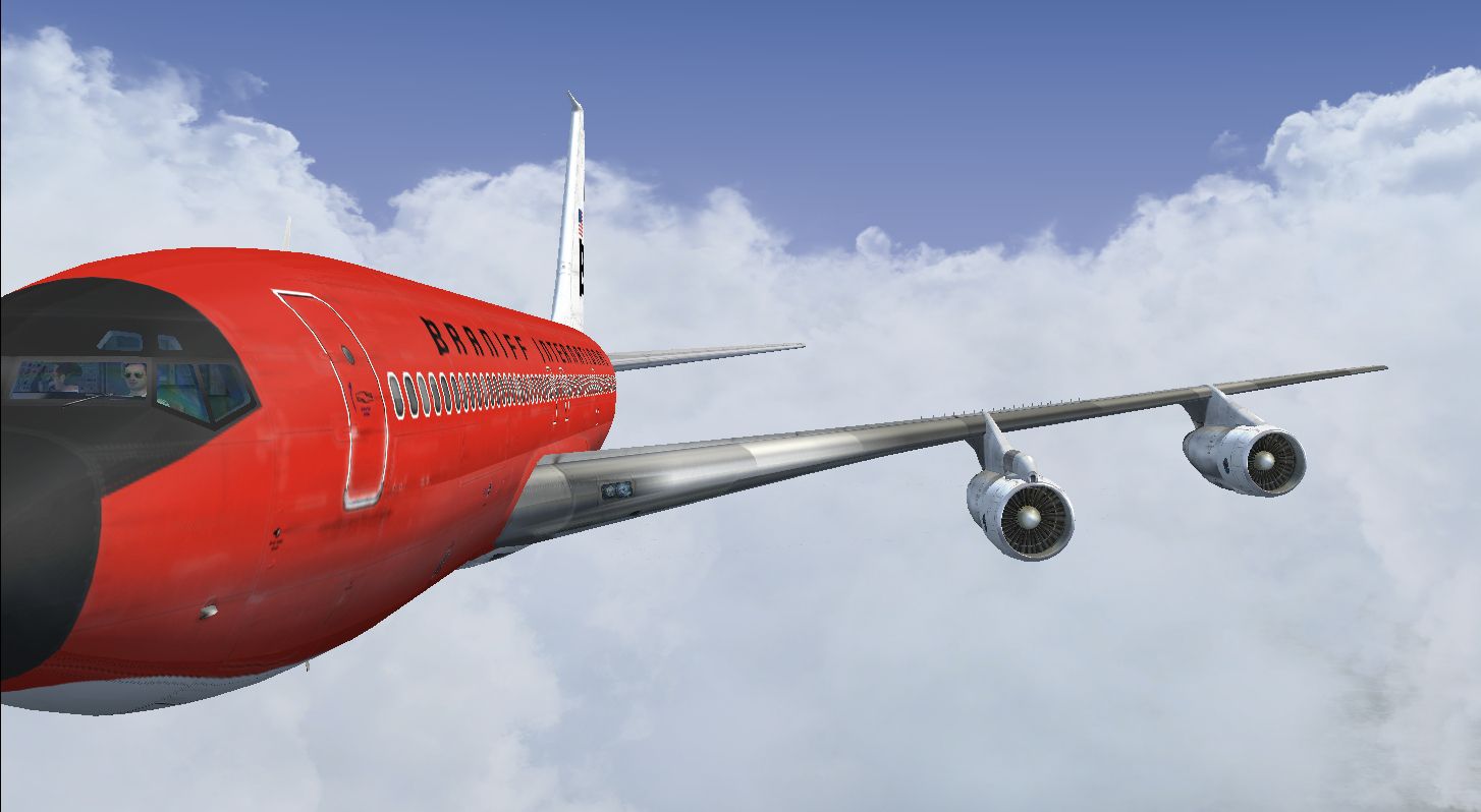 Braniff Red Jellybean Boeing 707 for FSX